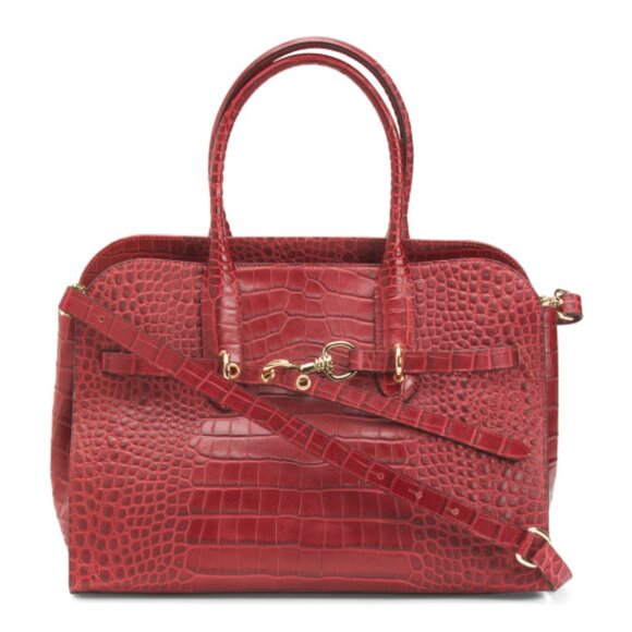 Claudia | Bags | Claudia Made In Italy Leather Croco Belt Buckle ...